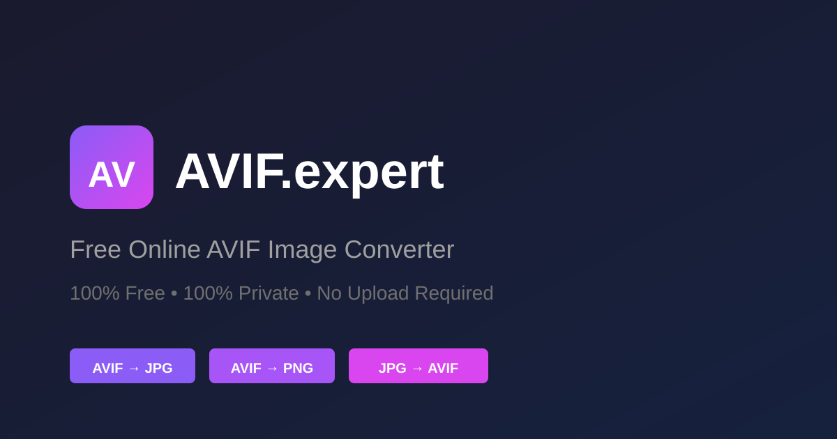 AVIF Converter 2026: Convert Images 50% Smaller - ... | AVIF.expert